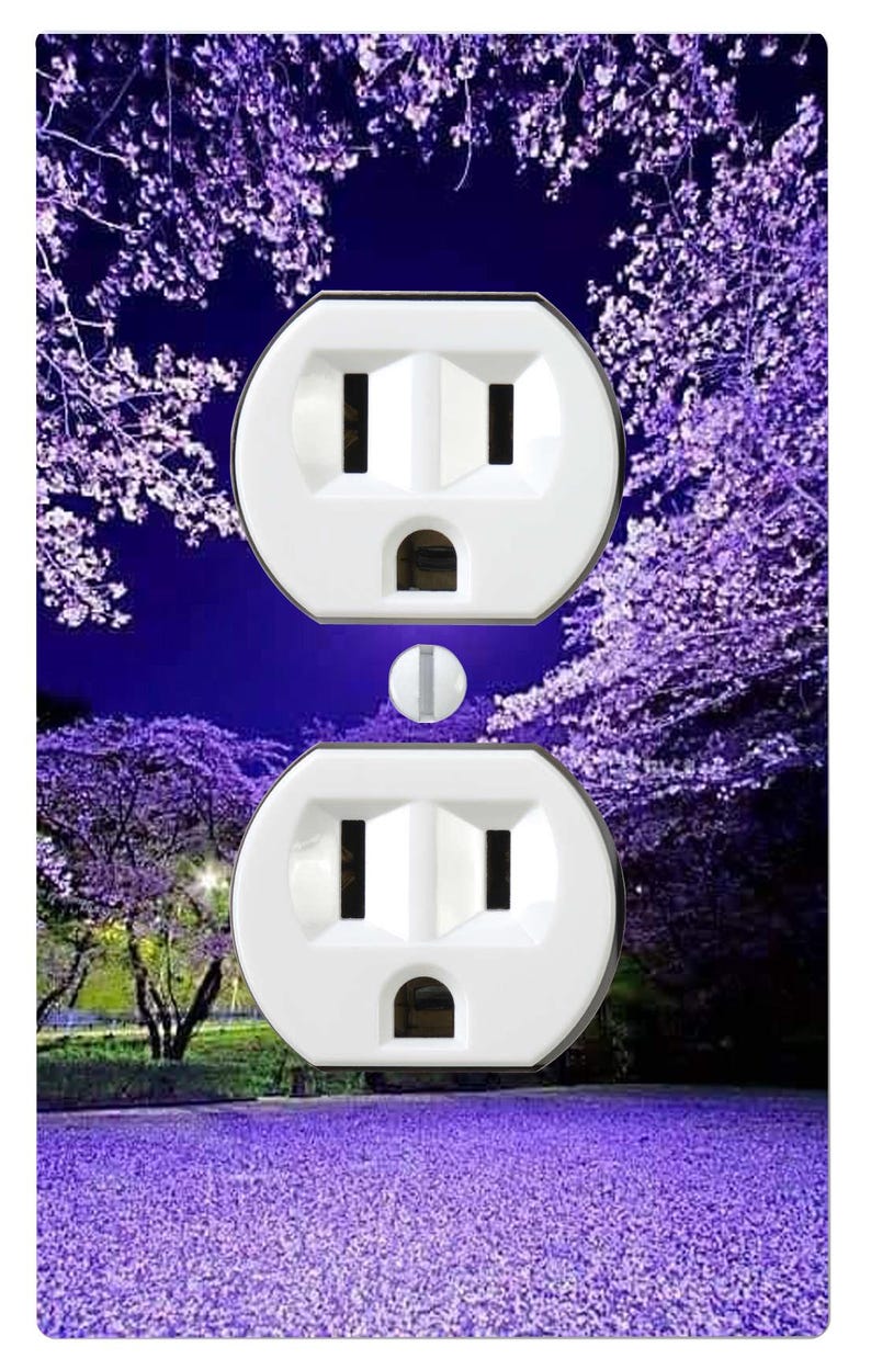 Purple Meadow, Twilight Light Switch Cover, Night Light, Cabinet Knob ...
