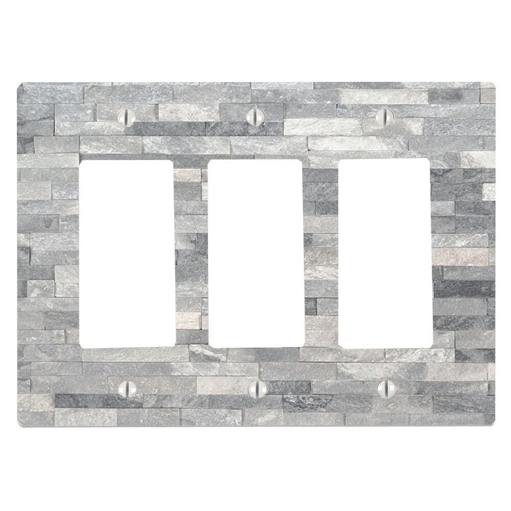 Gray Stacked Stone Image Light Switch Cover, Night Light, Cabinet Knob ...