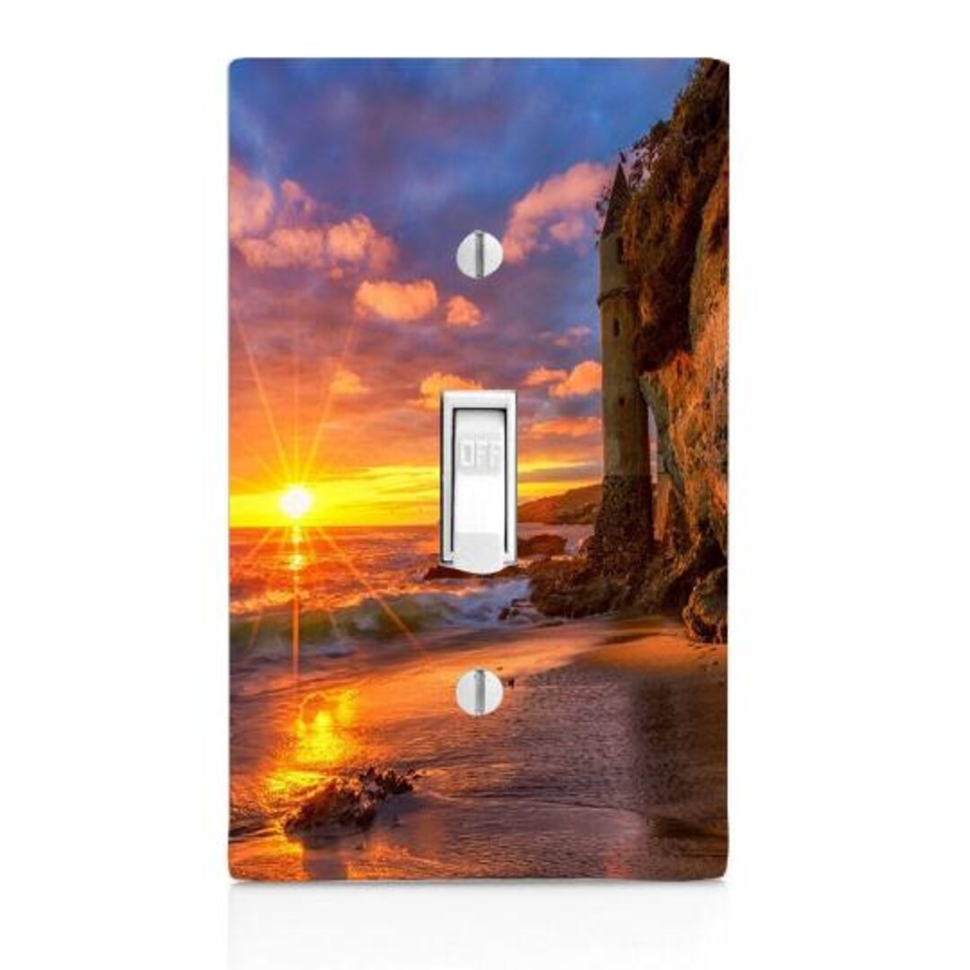 Beach Sunset Cliff Light Switch Cover, Night Light, Cabinet Knob - Etsy