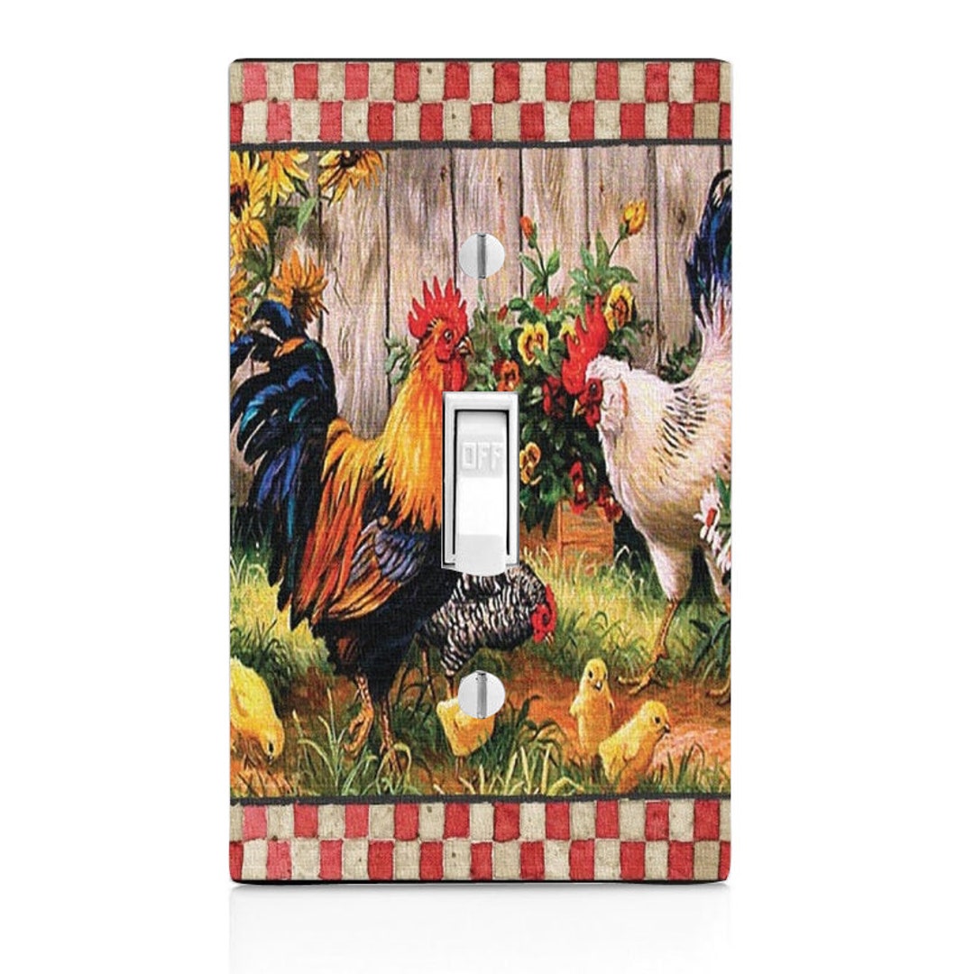 Chicks, Rooster, Hen, Kitchen Light Switch Cover, Night Light, Cabinet ...