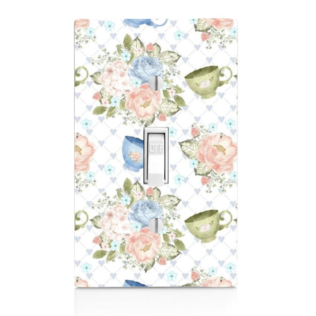 Tea Cup Bouquet Light Switch Cover, Night Light, Cabinet Knob - Etsy