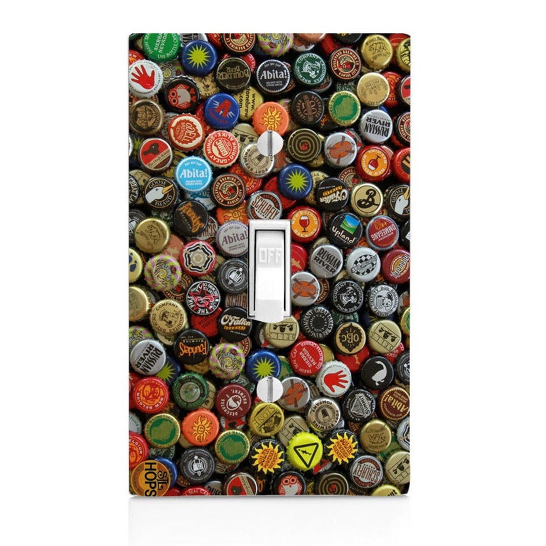 Beer Caps, Man Cave Light Switch Cover, Night Light, Cabinet Knob - Etsy