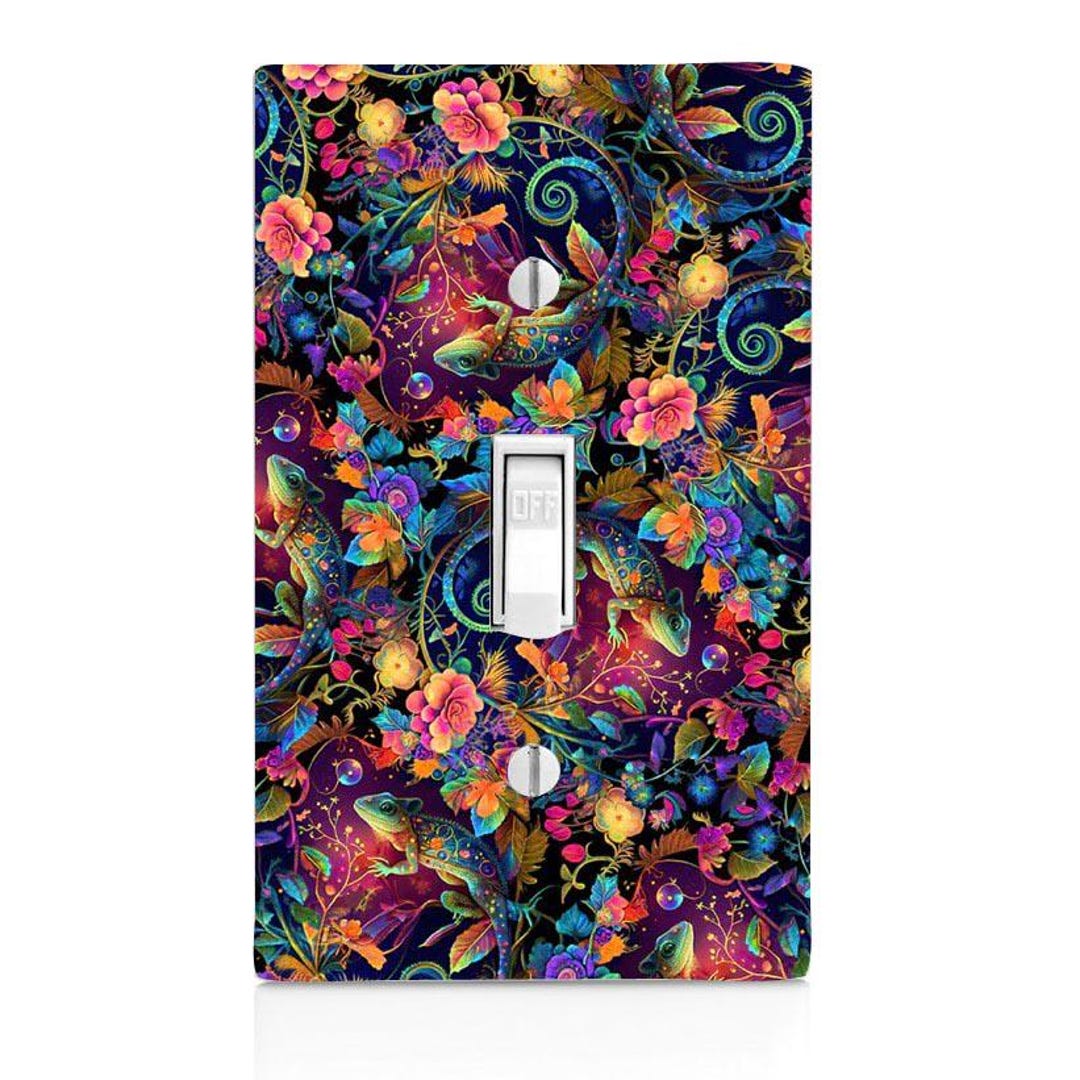 Swirl Floral Gecko Light Switch Cover, Night Light, Cabinet Knob - Etsy