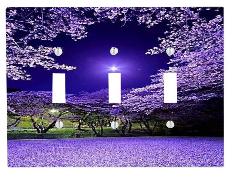Purple Meadow, Twilight Light Switch Cover, Night Light, Cabinet Knob ...