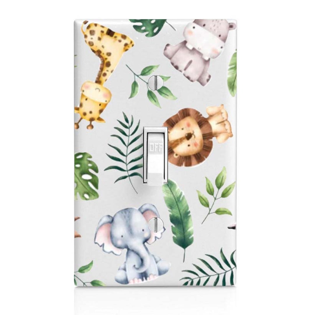 Baby Safari, Nursery, Kids Room Light Switch Cover, Night Light ...