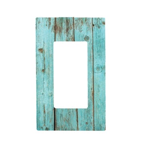 Blue Bleached Wood Image Light Switch Cover, Night Light, Cabinet Knob ...