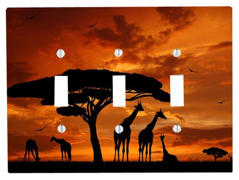 African Safari, Giraffe Light Switch Cover, Night Light, Cabinet Knob ...