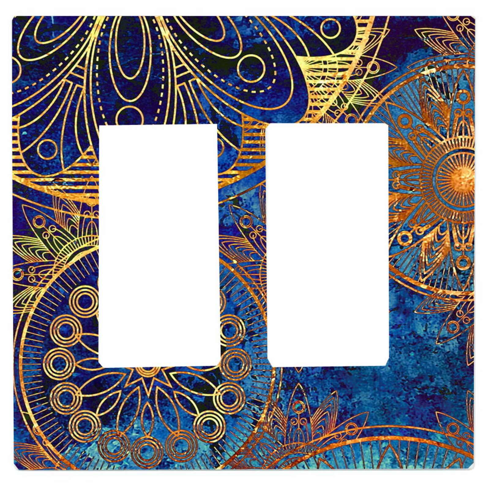 Blue Art Deco Light Switch Cover, Night Light, Cabinet Knob - Etsy