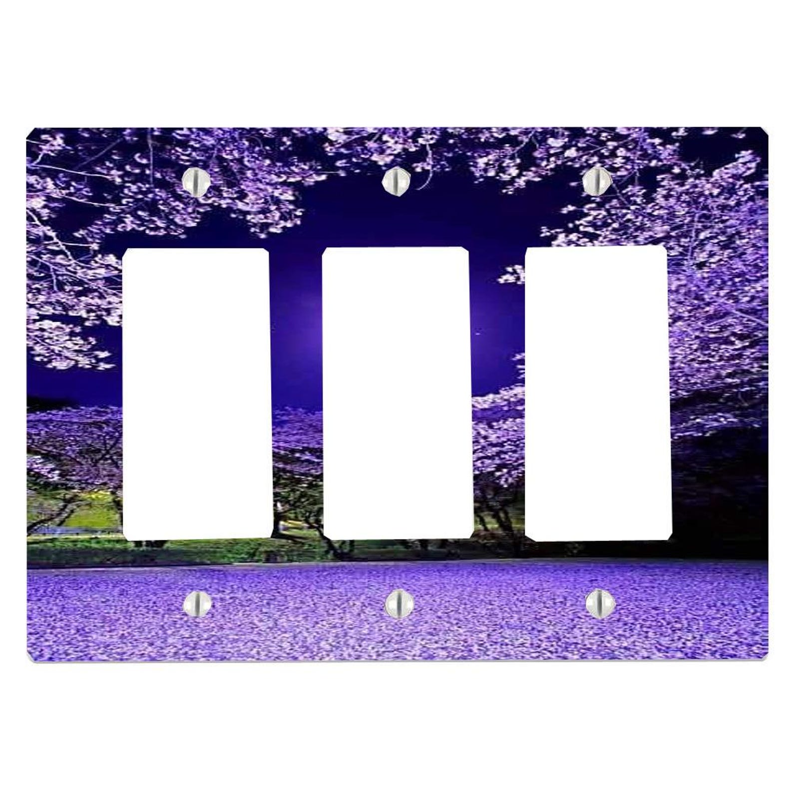 Purple Meadow, Twilight Light Switch Cover, Night Light, Cabinet Knob ...