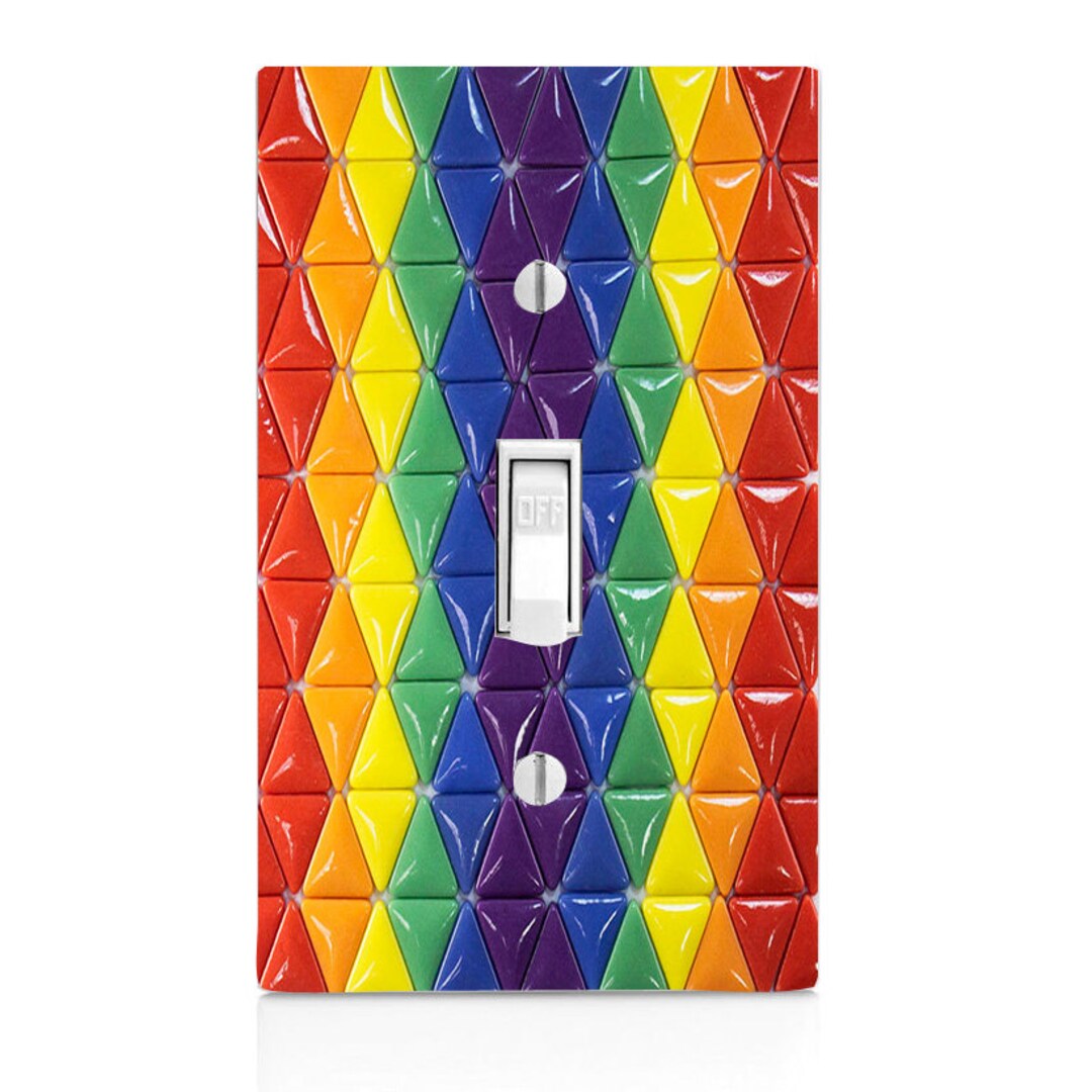 Rainbow Mosaic Image Light Switch Cover, Night Light, Cabinet Knob - Etsy