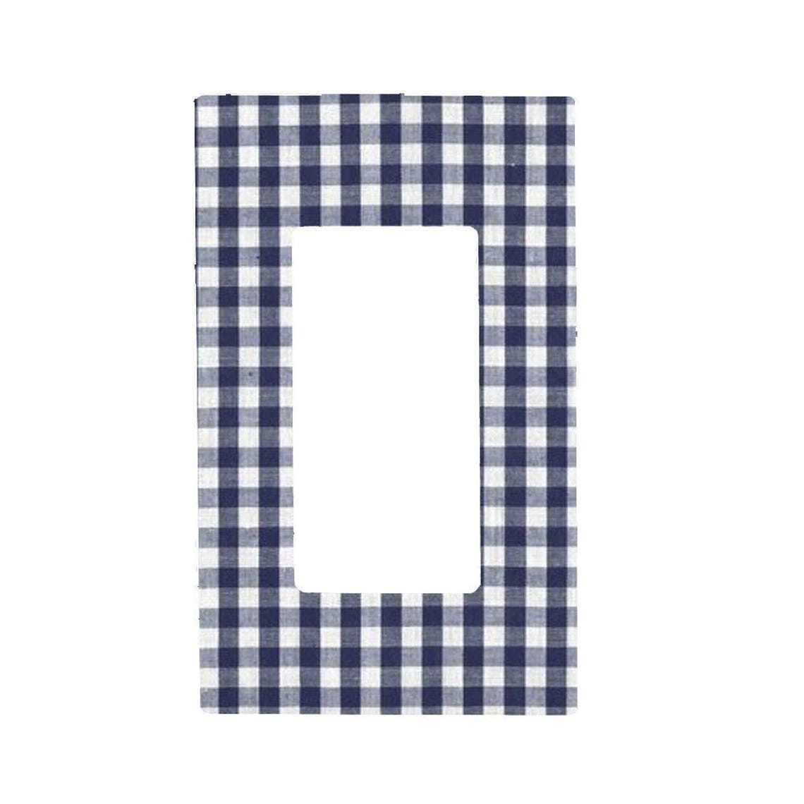 Navy Gingham Light Switch Cover, Night Light, Cabinet Knob - Etsy