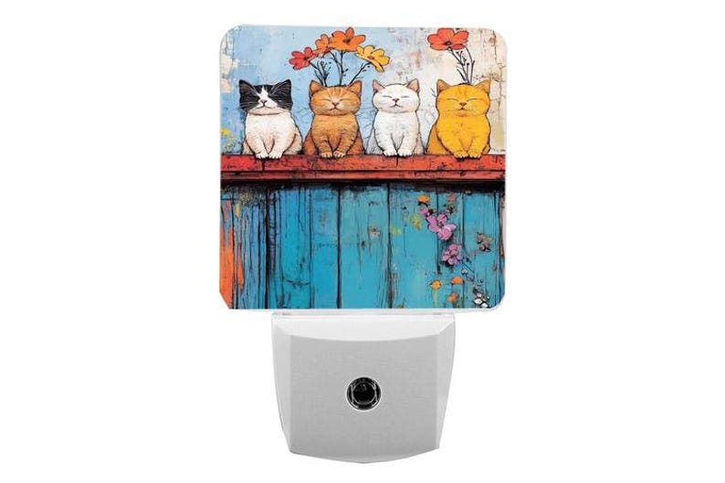 4 Cats on a Fence Light Switch Cover, Night Light, Cabinet Knob, Outlet ...