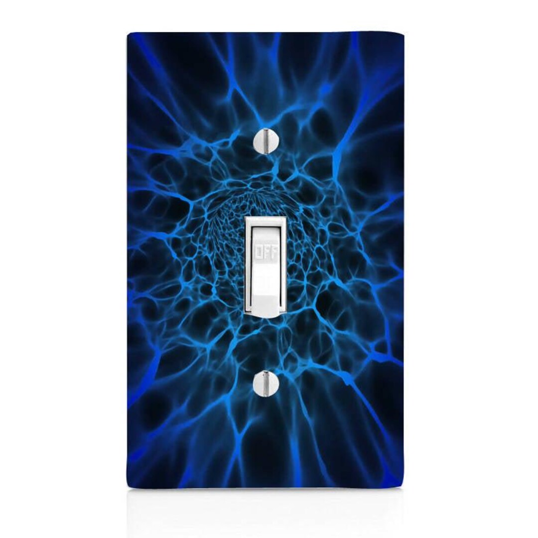 Blue Plasma Light Switch Cover, Night Light, Cabinet Knob - Etsy