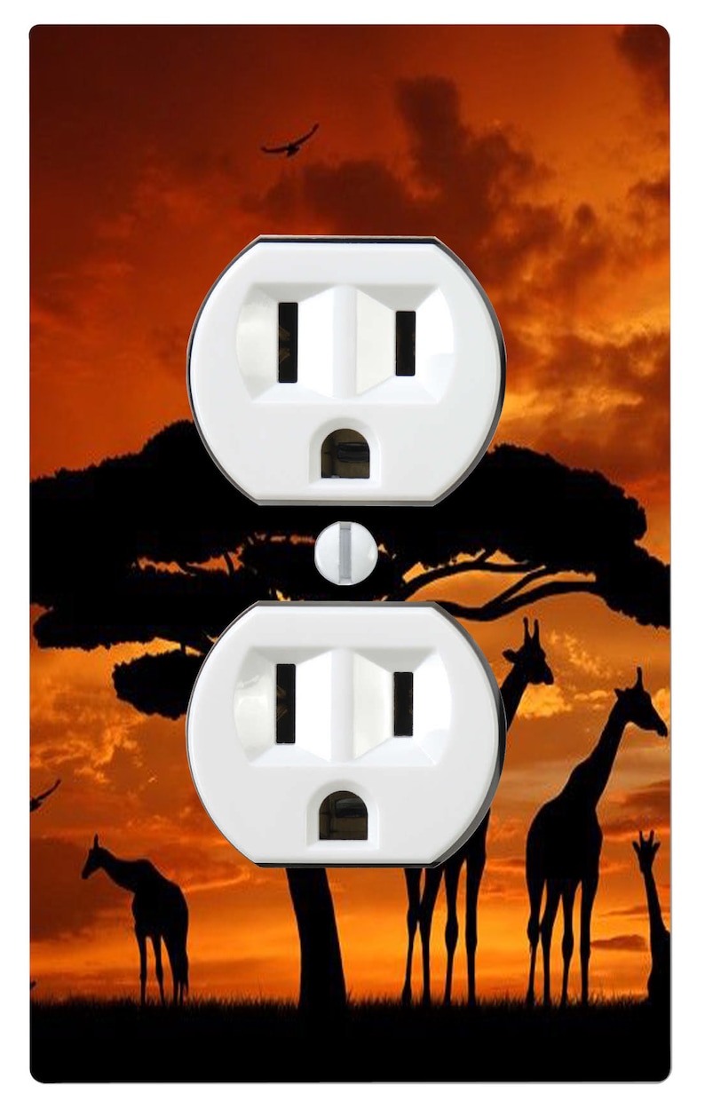African Safari Giraffe Light Switch Cover Night Light - Etsy
