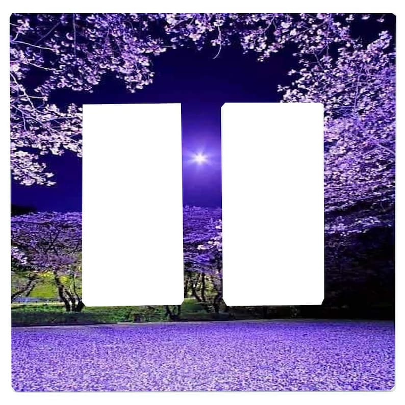 Purple Meadow, Twilight Light Switch Cover, Night Light, Cabinet Knob ...
