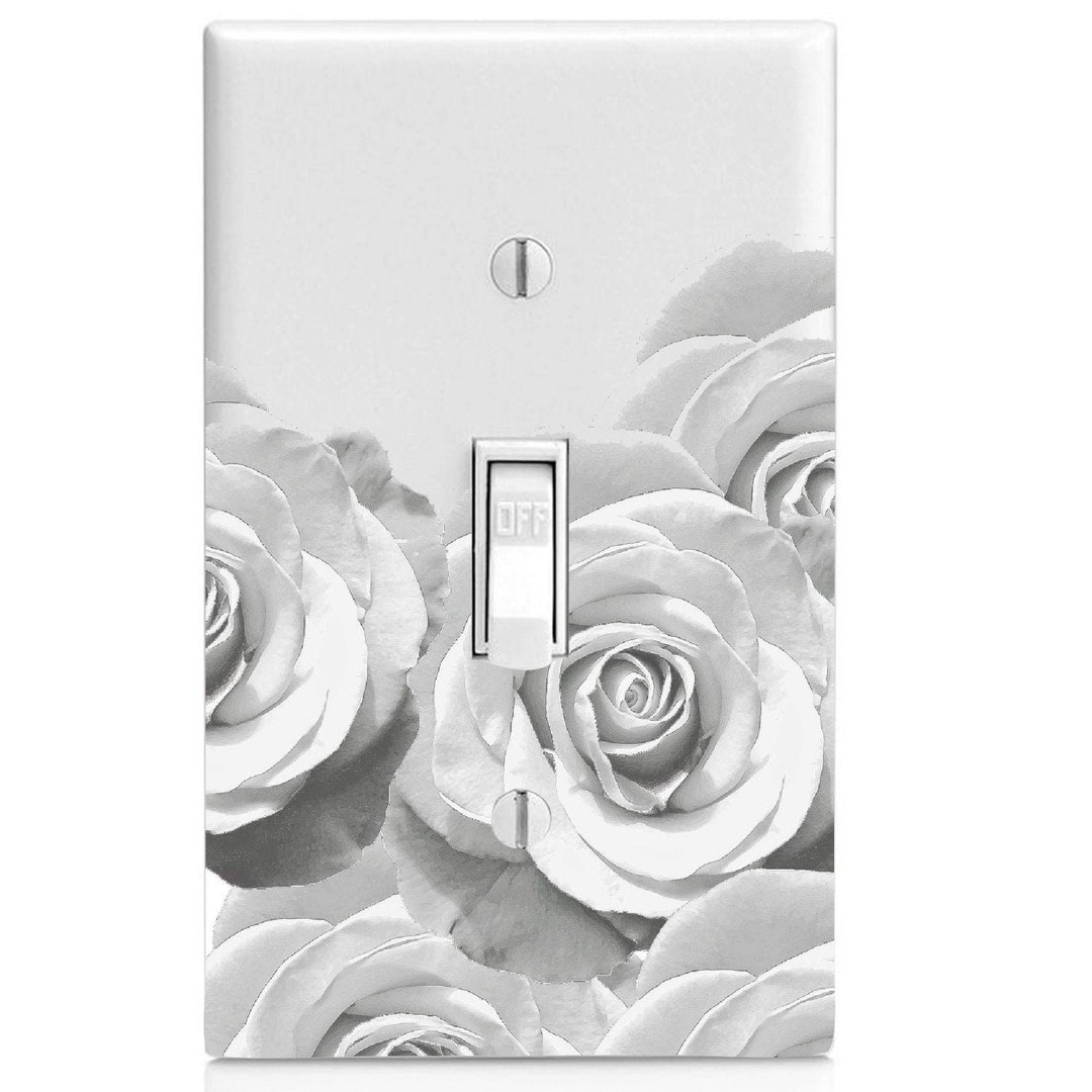 Black and White Roses Light Switch Cover, Night Light, Cabinet Knob - Etsy