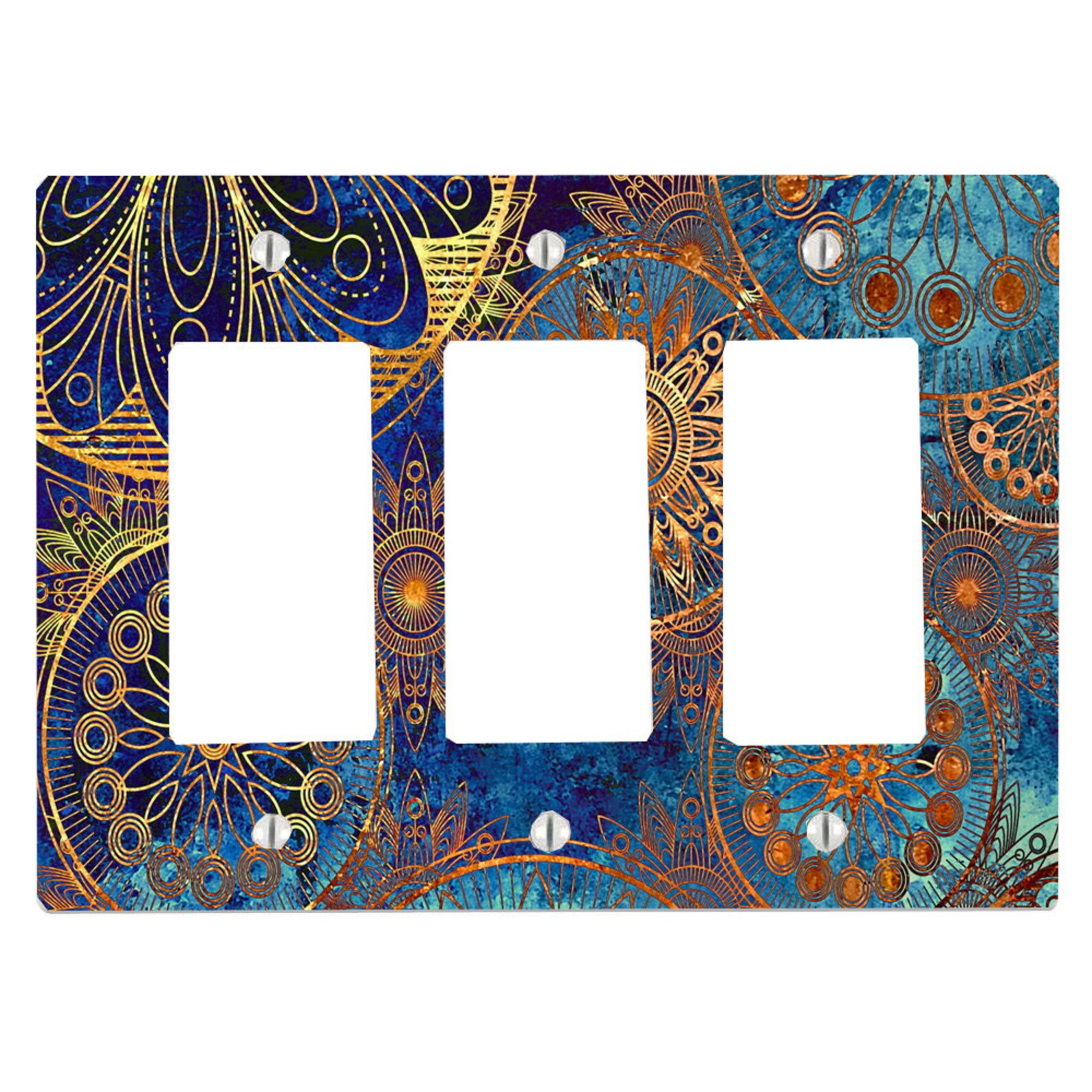 Blue Art Deco Light Switch Cover, Night Light, Cabinet Knob - Etsy