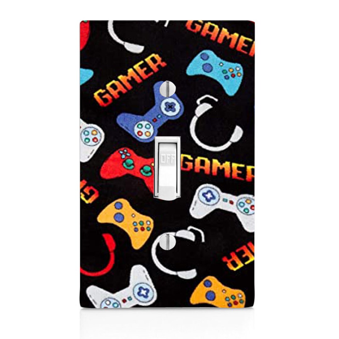 Black Gamer, Video Games Light Switch Cover, Night Light, Cabinet Knob ...