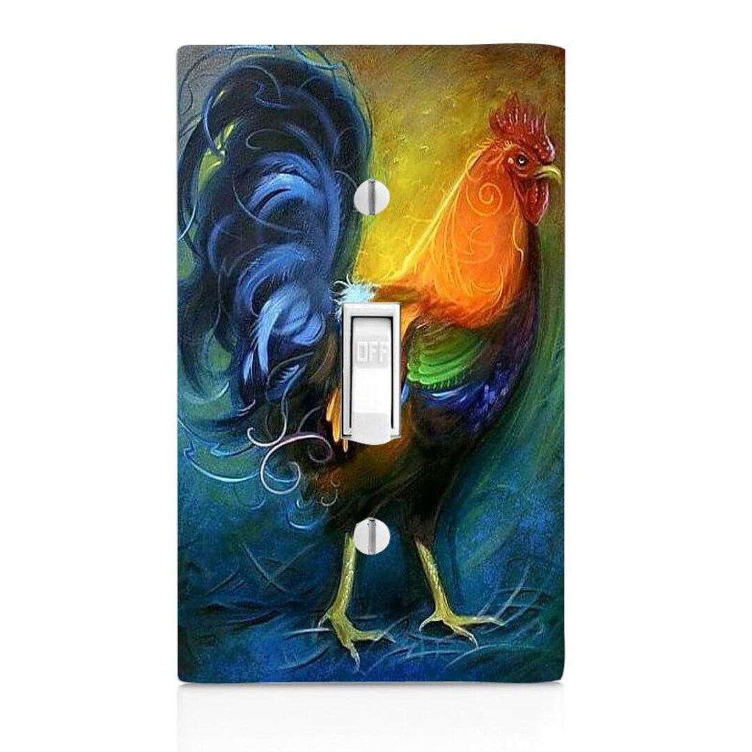 Bright Colored Rooster, Kitchen Light Switch Cover, Night Light ...