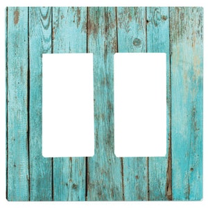 Blue Bleached Wood Image Light Switch Cover, Night Light, Cabinet Knob ...