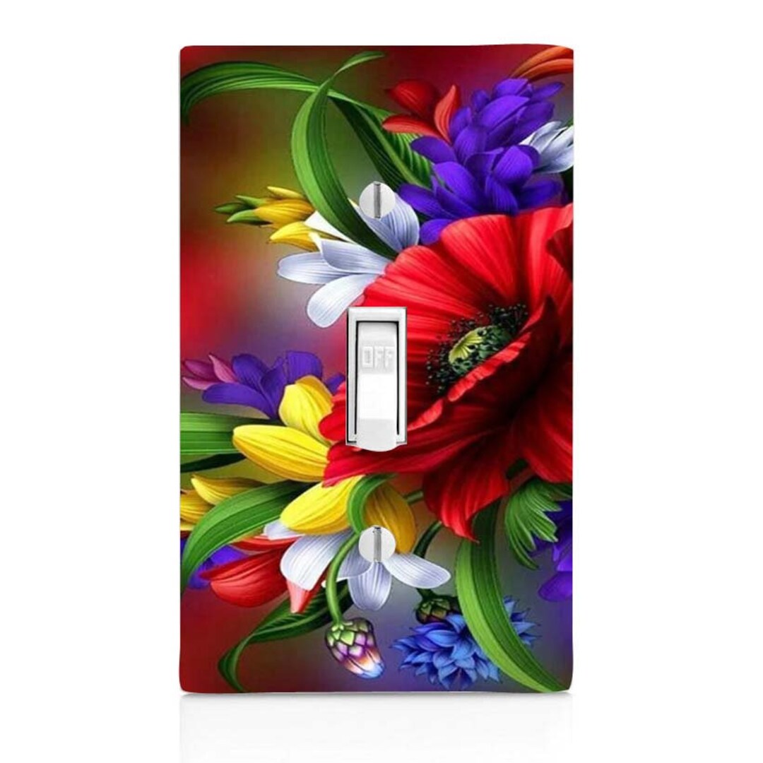 Colorful Bouquet, Flowers Light Switch Cover, Night Light, Cabinet Knob ...