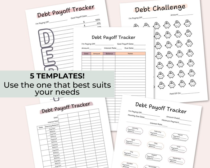 Editable Debt Payoff Tracker Bundle, Printable Debt Repayment Tracker ...