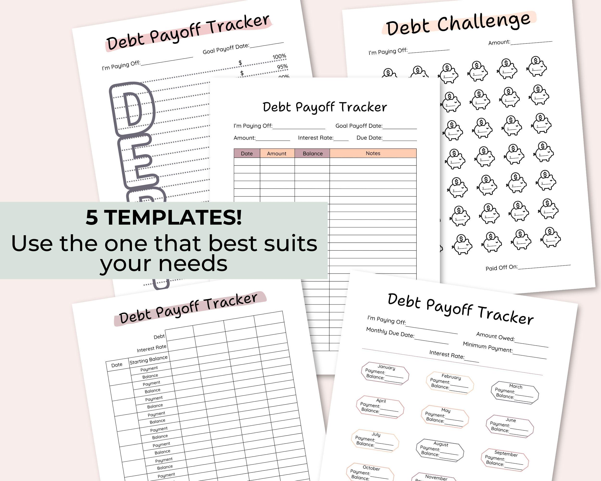 Editable Debt Payoff Tracker Bundle, Printable Debt Repayment Tracker ...