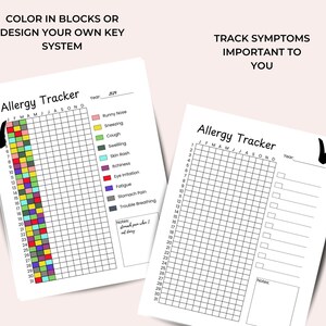 Yearly Allergy Tracker Printable - Journal Page - Allergies Log - Track ...