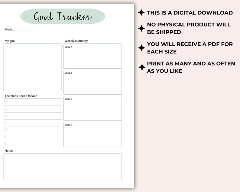 Editable Goal Planner Bundle - Printable SMART Goal Setting - Daily ...