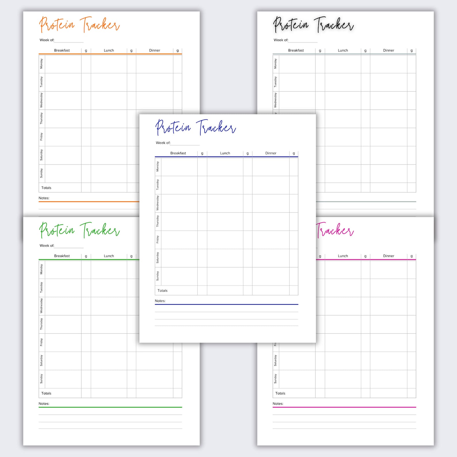 Protein Tracker Printable, Weekly Protein Tracker, Macro Tracker, Food ...