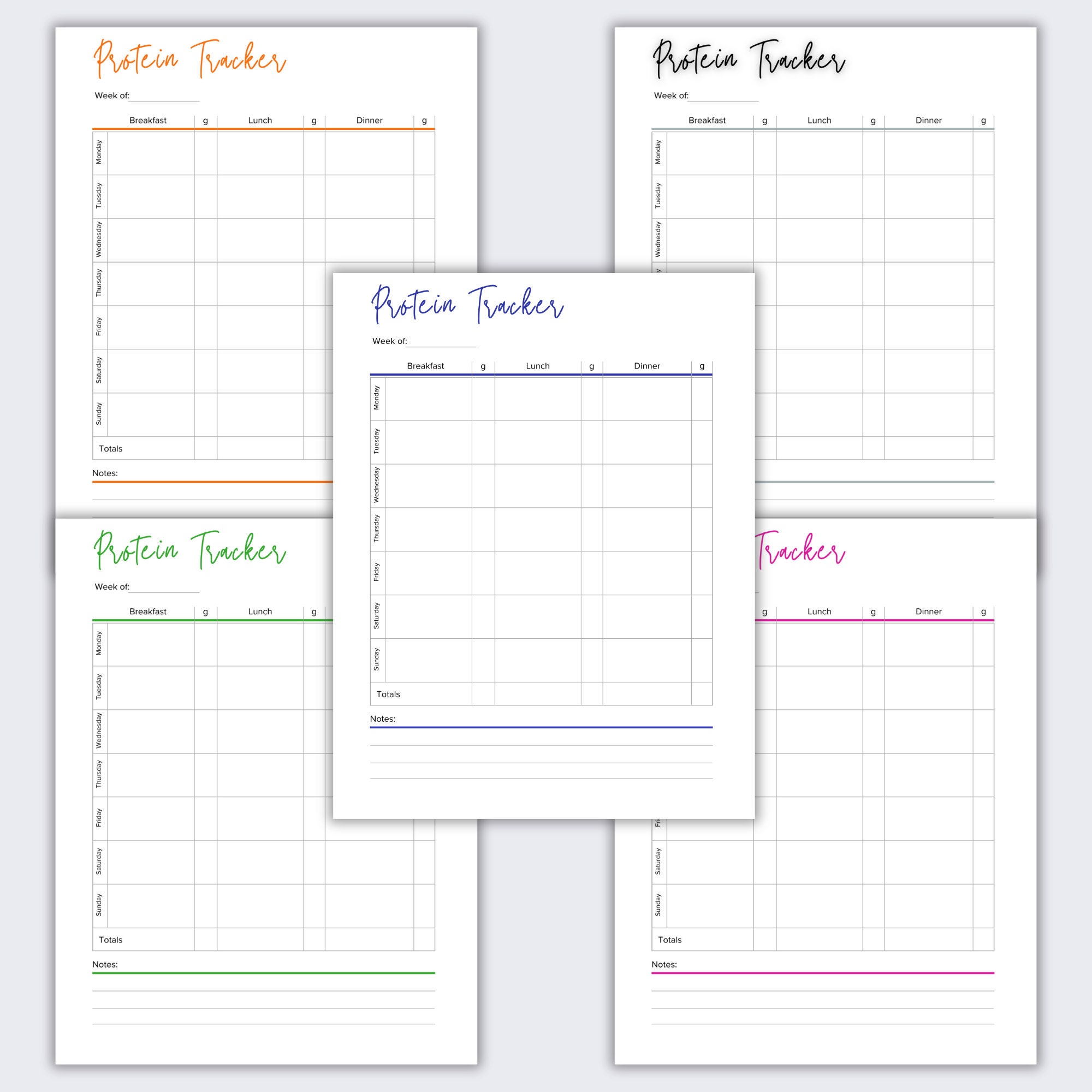 Protein Tracker Printable, Weekly Protein Tracker, Macro Tracker, Food ...