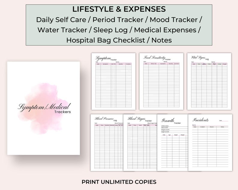 Printable Medical Binder, Medical Planner Bundle, Family Health Binder ...