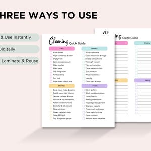 Editable Cleaning Schedule, Printable Cleaning Chart, Daily Weekly ...