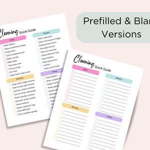 Editable Cleaning Schedule, Printable Cleaning Chart, Daily Weekly ...
