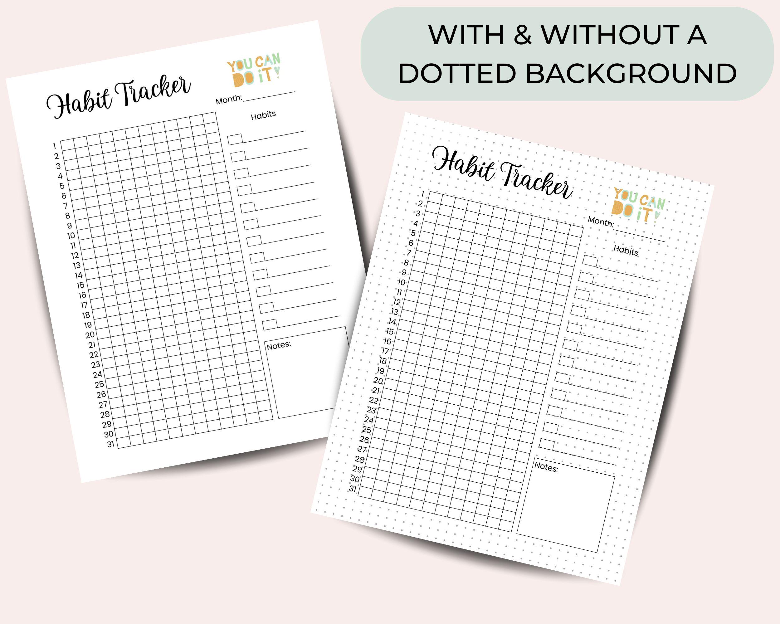 Monthly Habit Tracker Printable: Daily Habit Journal Page, A5 Goal ...