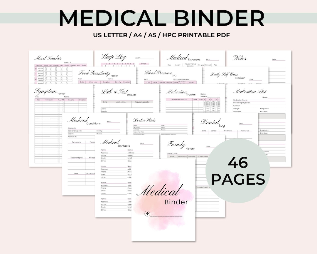 Printable Medical Binder, Medical Planner, Family Health Binder ...