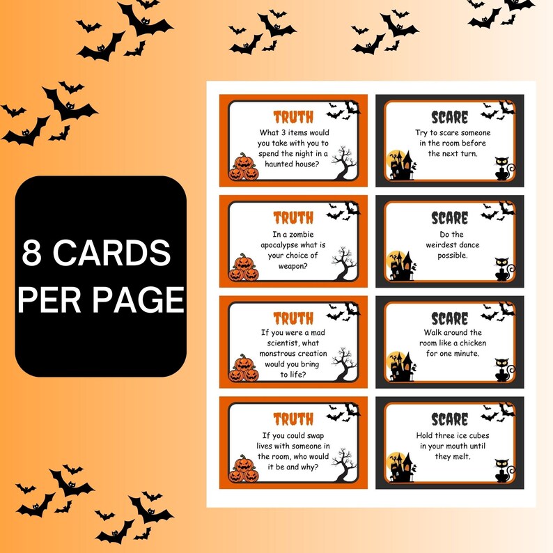 Halloween Truth or Scare Game, Truth or Dare Family Game, Halloween ...