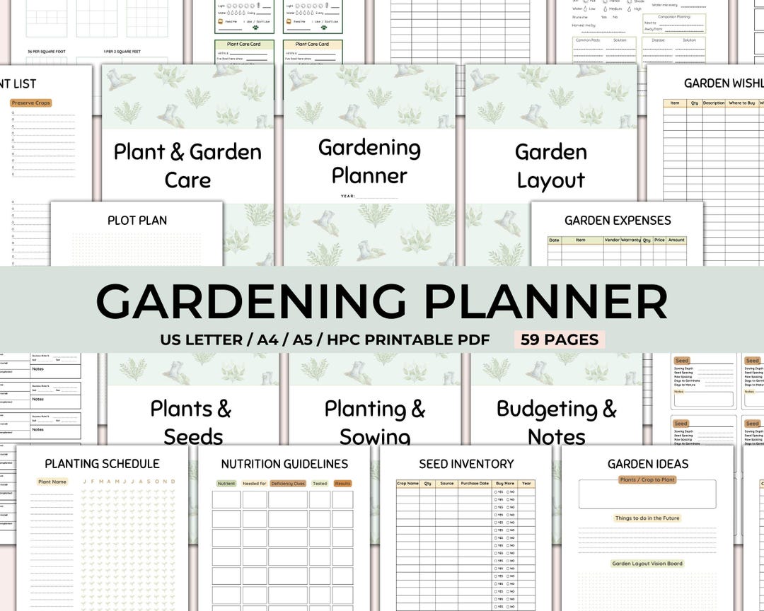 Gardening Planner Printable, Gardening Journal, Gift for Gardener ...