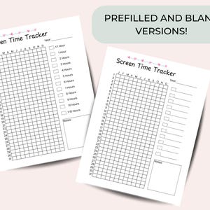 Yearly Screen Time Tracker - Printable Journal Page - Daily Screen Time Tracking - Time ...