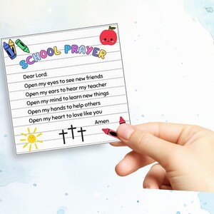 First Day of School Prayer Tag: Christian Blessing (PDF Download) - Etsy