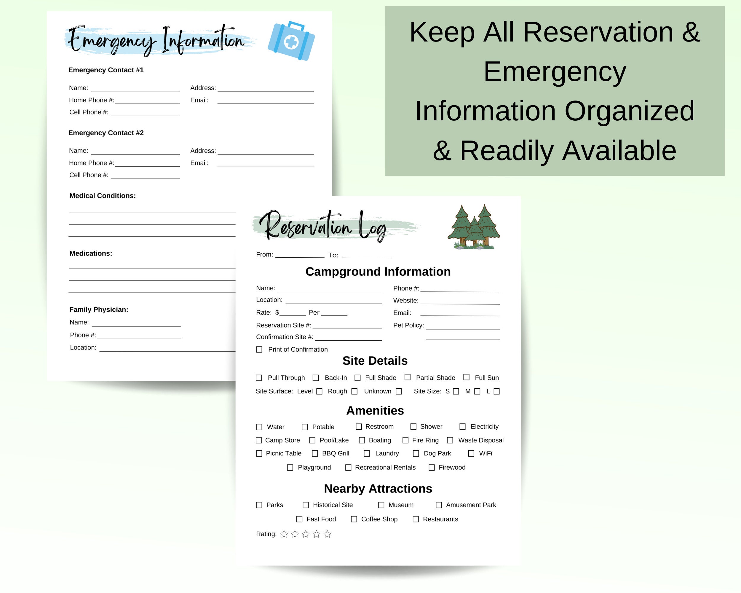 Editable Camping Checklist and Planner Printable, Camping Packing List ...