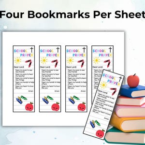 First Day of School Prayer Bookmark - Back to School Christian Bookmark ...