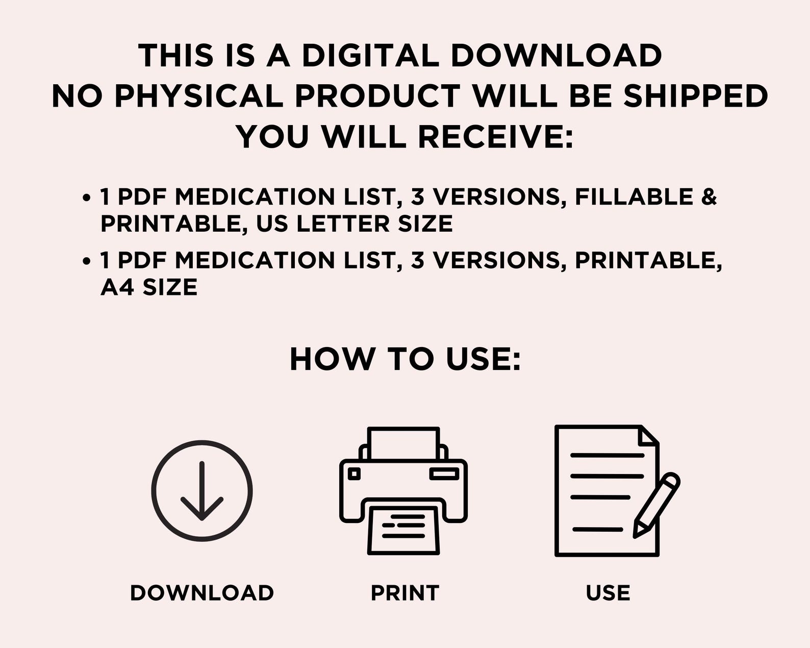 Editable Medication List Printable, Medication Chart, Medicine Sheet ...