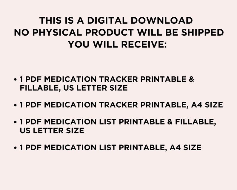 Editable Monthly Medication Tracker, Printable Prescription Tracker ...