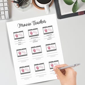 Movie Tracker Printable - Journal Page - Track Films Watched - Movie ...