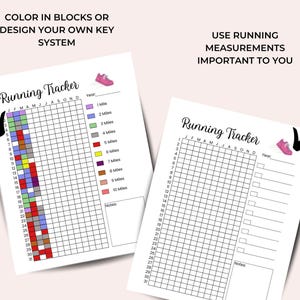 Yearly Running Tracker Printable - Journal Page - Daily Running Log ...