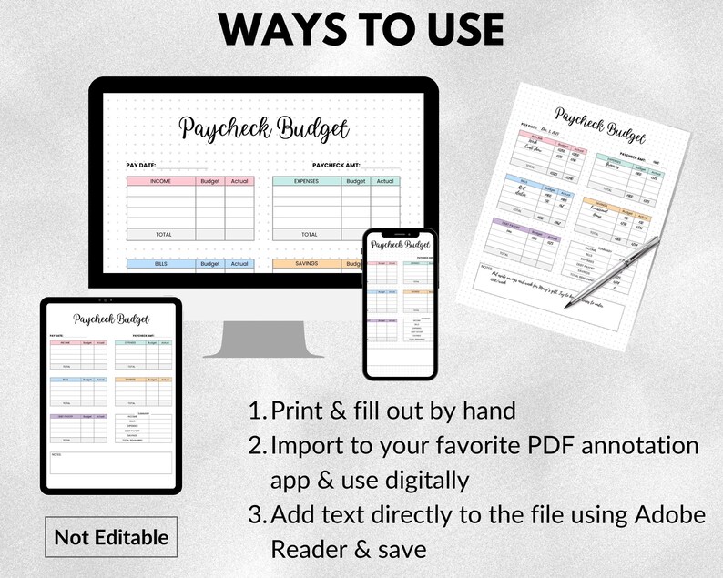 Paycheck Budget Printable, Budget by Paycheck Template, Money Journal ...