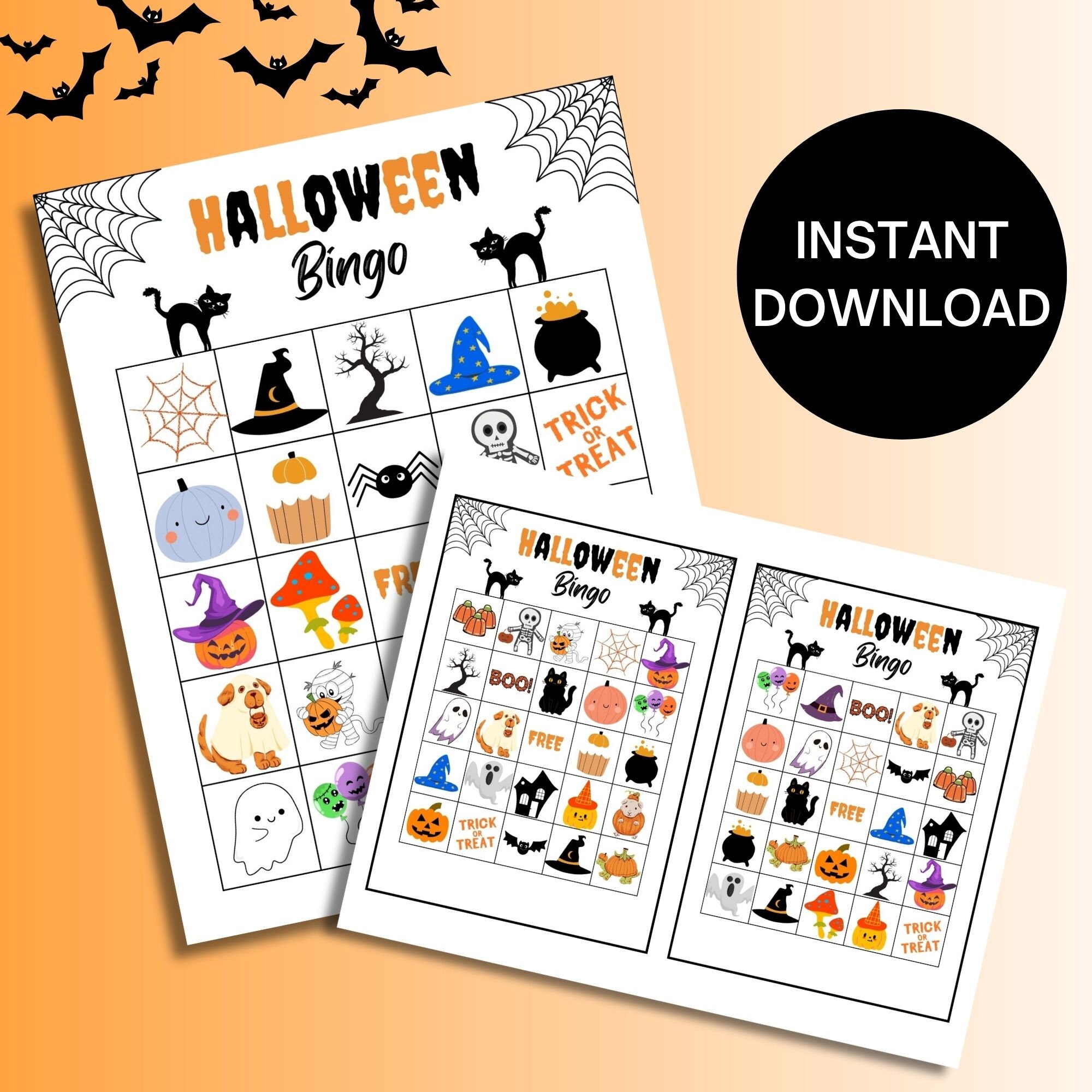 Halloween Bingo Game Printable Fun Halloween Game Halloween - Etsy