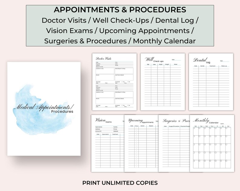 Editable Medical Binder Bundle, Family Medical Planner, Health Binder ...