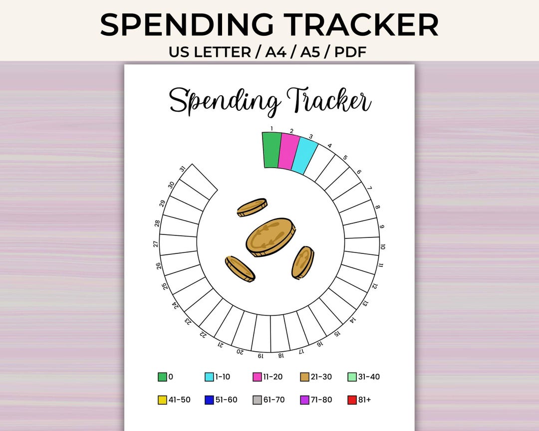 Monthly Spending Tracker - Printable Journal Page - Daily Expense Log ...